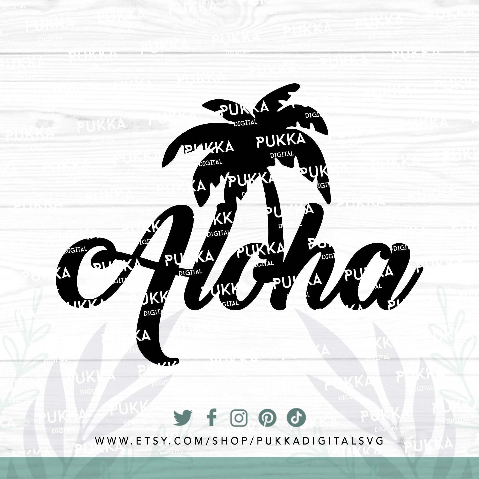 Aloha Cake Topper Svg Tropical Cake Topper Palm Tree Cake | Etsy