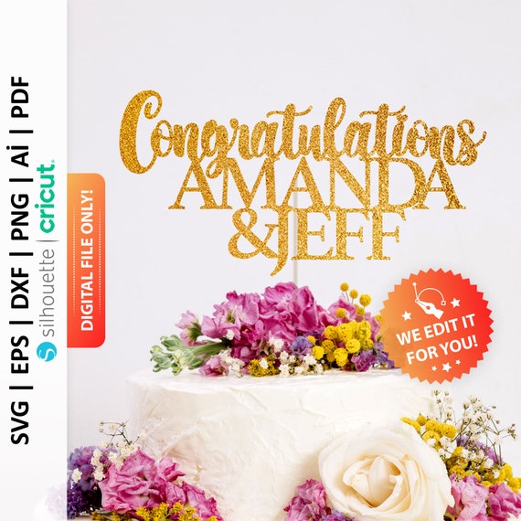 Congratulations Cake Topper Svg Celebrations Cake Topper - Etsy