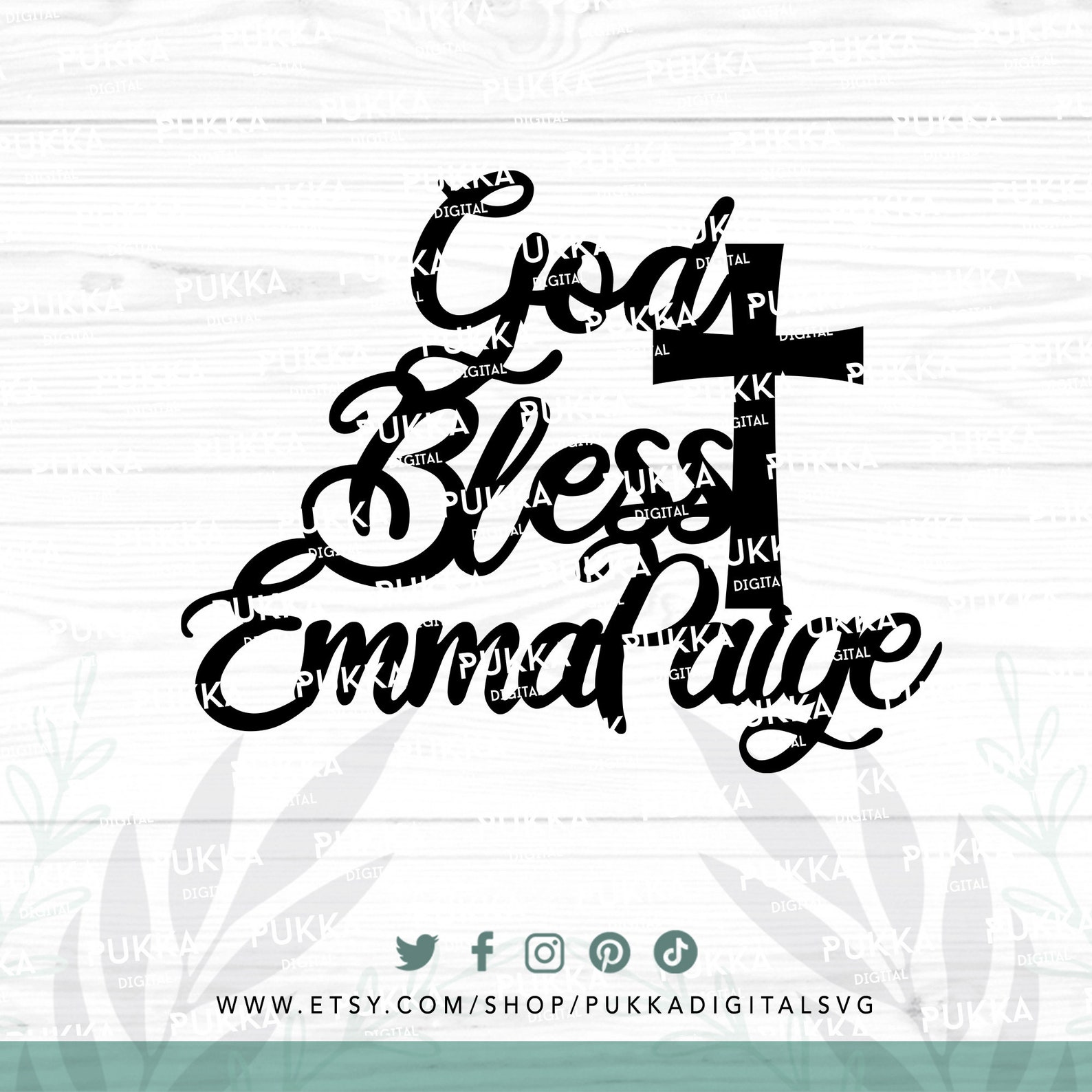 Personalized God Bless Name Cake Topper Svg, Custom Cake Topper Svg ...