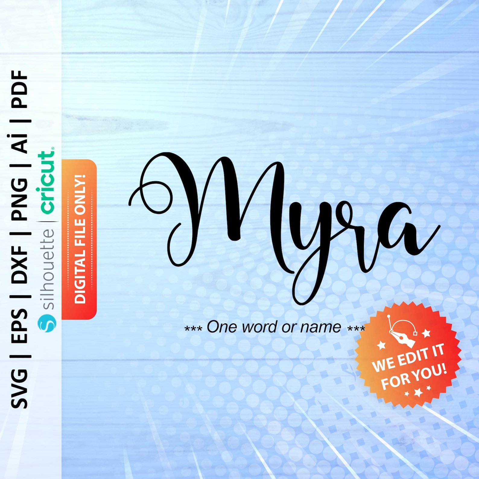 Custom Name Cut File Custom Name Svg Custom Name - Etsy