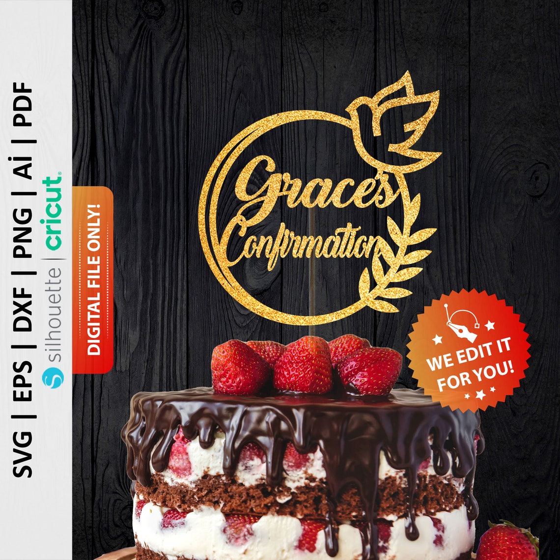 Personalized Confirmation Cake Topper Svg, Confirmation Topper ...