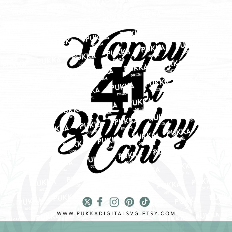 Happy 41st Birthday Cake Topper Svg, Personalized Forty-first Birthday ...