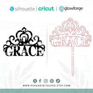 Custom Princess Crown Cake Topper Svg, Happy Birthday Cake Topper Svg ...