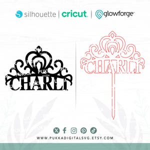 Custom Princess Crown Cake Topper Svg, Happy Birthday Cake Topper Svg ...