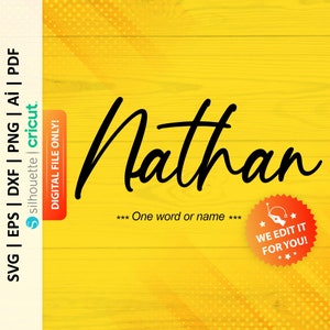 Custom Name Cut File, Custom Name Svg, Custom Name Calligraphy, Custom ...