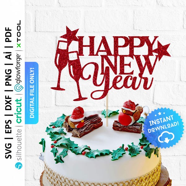 New Year Cake Topper - Etsy