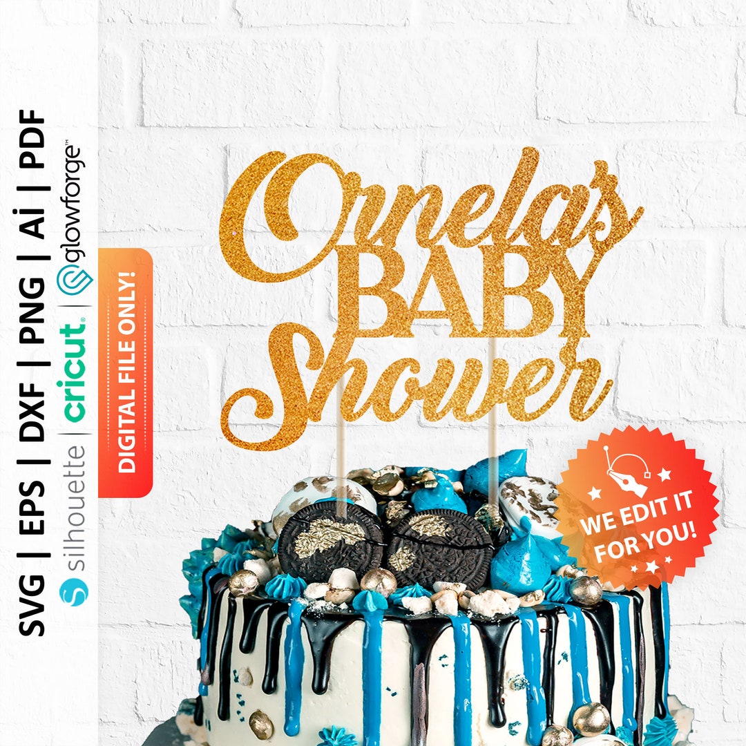 Personalized Baby Shower Cake Topper Svg, Custom Gender Reveal Topper ...