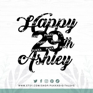 Personalized Happy 29th Birthday Cake Topper Svg, Custom Twenty Nine ...