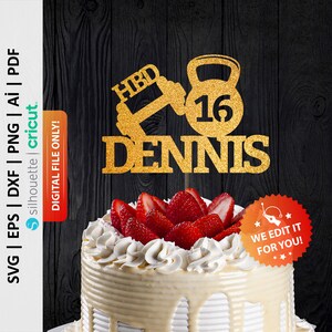 Gym Cake Topper Svg, Custom Trainer Cake Topper, Lifting Cake Topper ...