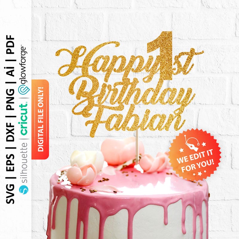 1st Birthday Cake Topper - Etsy