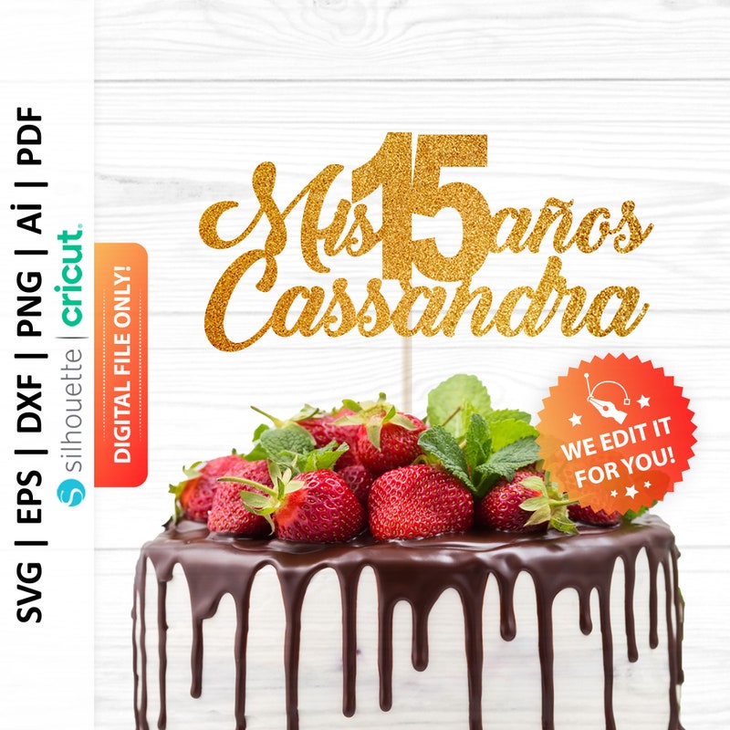 15 Cake Topper - Etsy