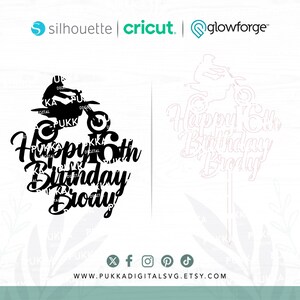 Custom Motocross Happy Birthday Cake Topper Svg, Motorbike Cake Topper ...
