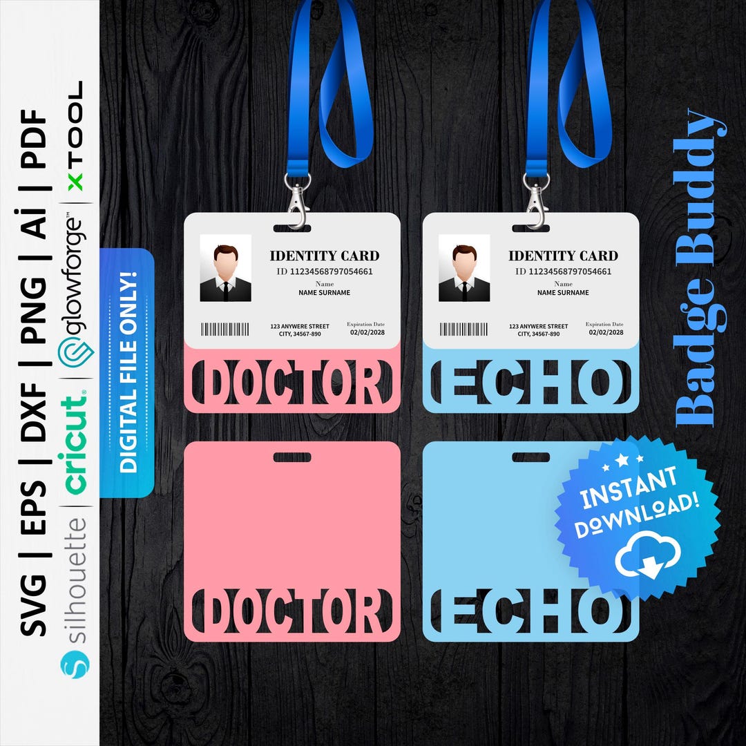 Horizontal Healthcare Worker Badge Buddy Svg, Nurses Badge Buddy, Badge ...