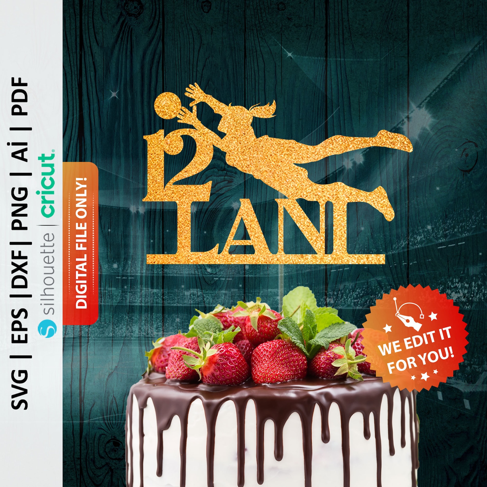 Soccer Birthday Cake Topper Svg Girl Goalkeeper Cake Topper - Etsy