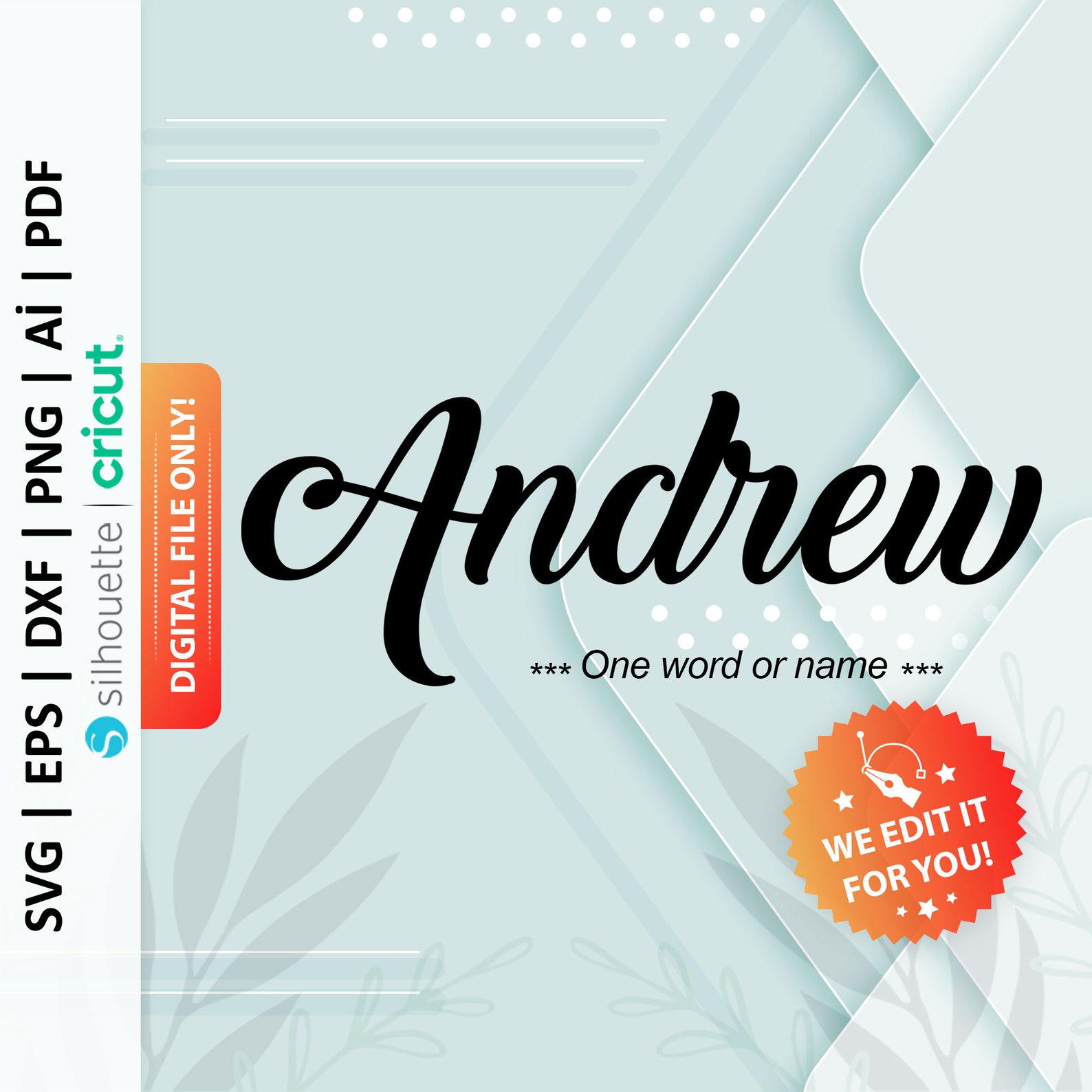 Custom Name Svg Custom Name Calligraphy Custom Name Cut - Etsy