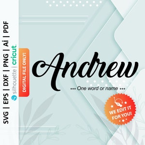 Custom Name Svg, Custom Name Calligraphy, Custom Name Cut File, Custom ...