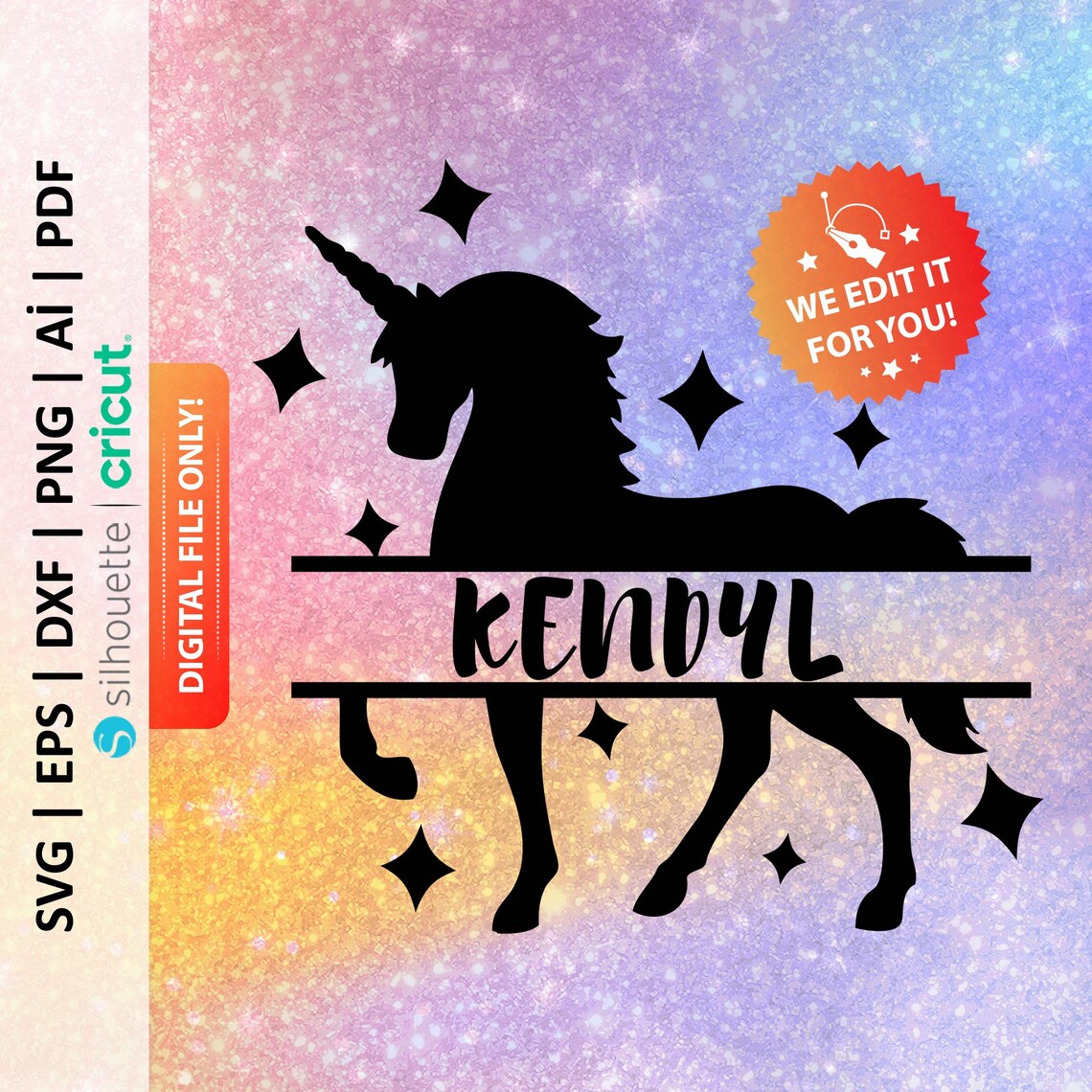Personalized Unicorn Name Svg Unicorn Clip Art Unicorn | Etsy