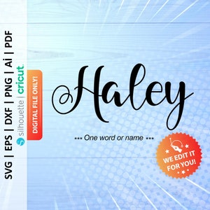 Custom Name Cut File, Custom Name Svg, Custom Name Calligraphy, Custom ...