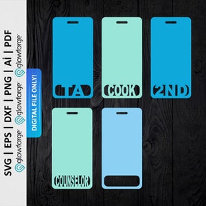 Vertical Badge Buddy Svg, Badge Tag Laser Cut File, Teacher Badge Svg ...