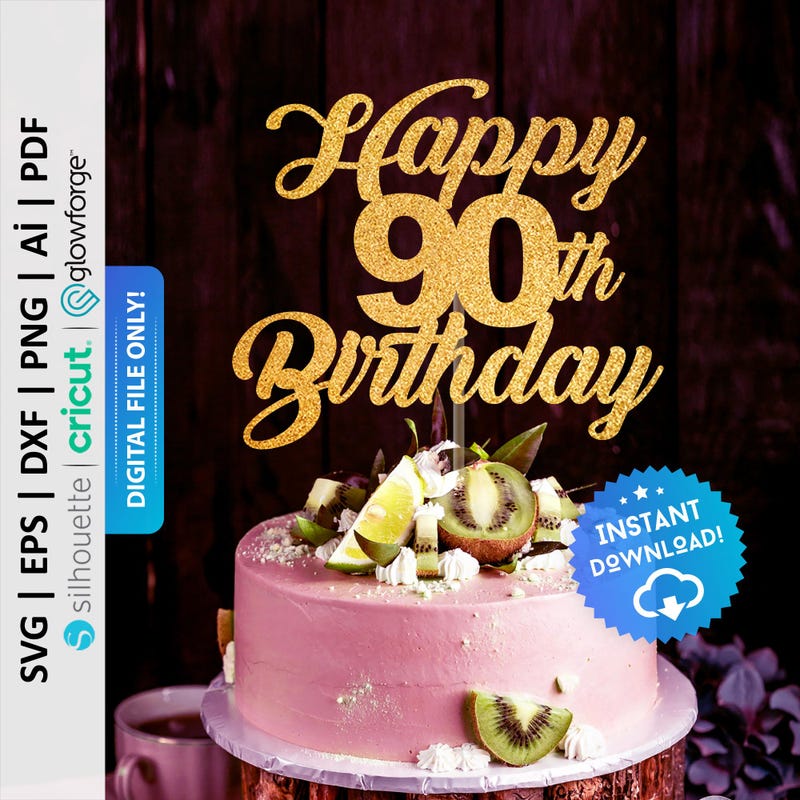 Ninety Cake Topper - Etsy
