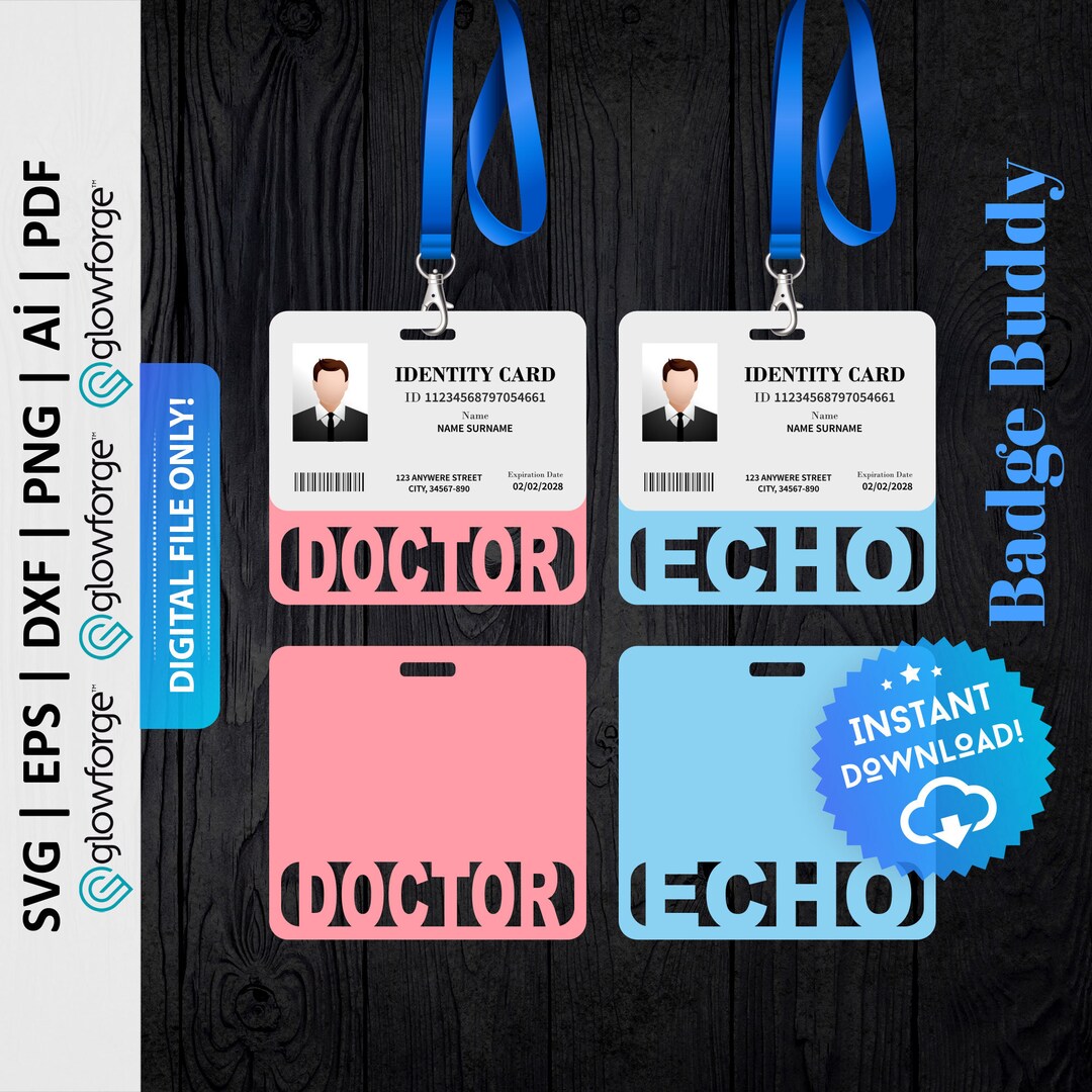 Horizontal Healthcare Worker Badge Buddy Svg, Nurses Badge Buddy, Badge ...
