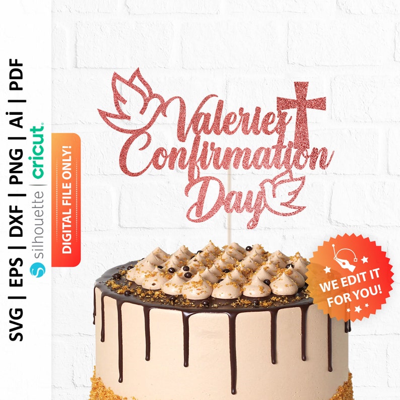 Custom Name Confirmation Day Cake Topper Svg Confirmation - Etsy