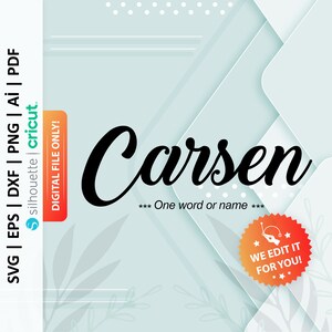 Custom Name Svg, Custom Name Calligraphy, Custom Name Cut File, Custom ...