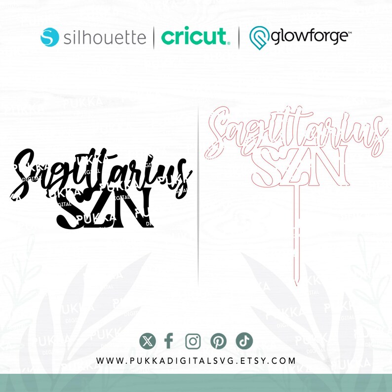 Sagittarius SZN Zodiac Cake Topper Svg, Vintage Heart Charm, Astrology ...