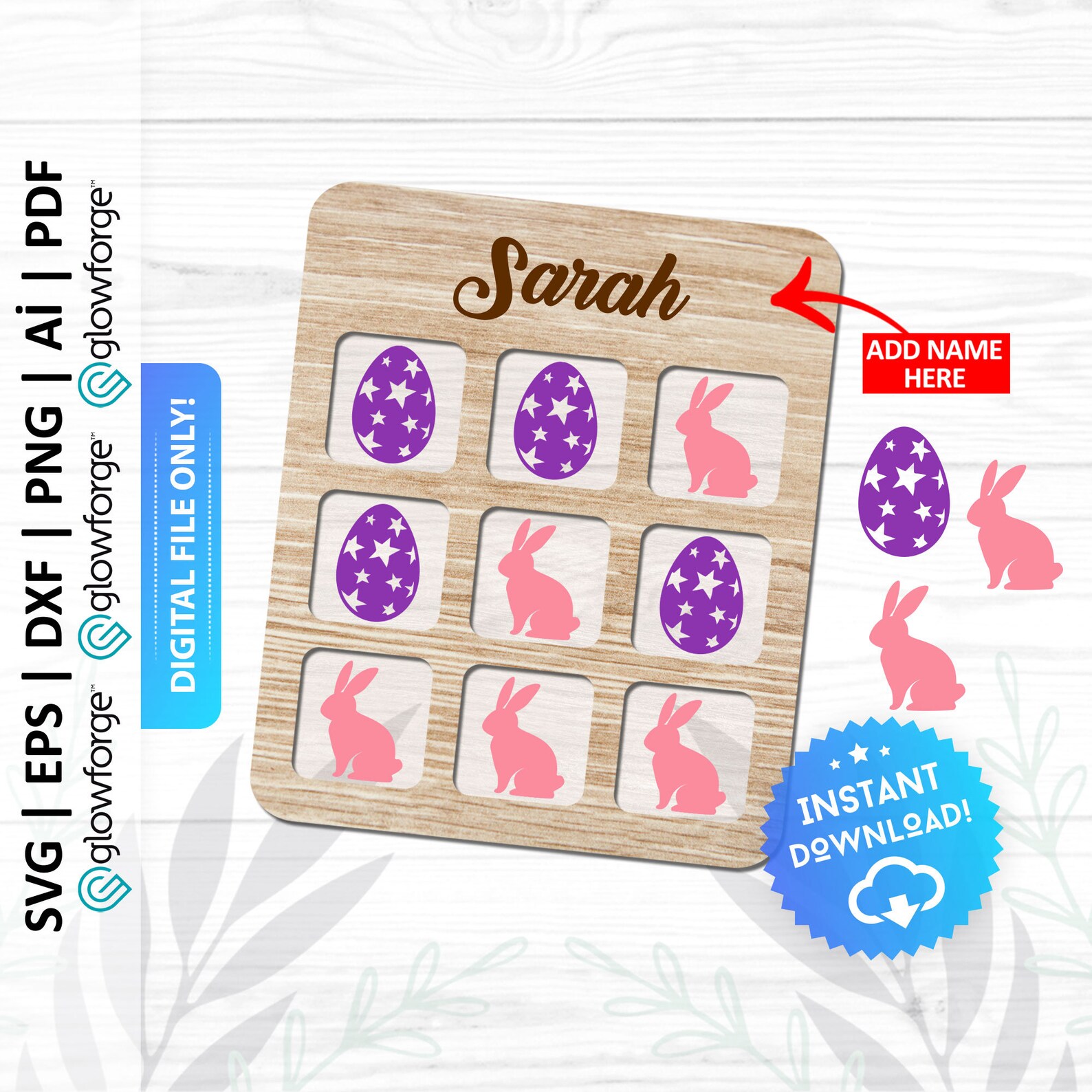 Easter Tic Tac Toe Game Svg, Happy Easter Bunny Svg, Eggs Svg ...