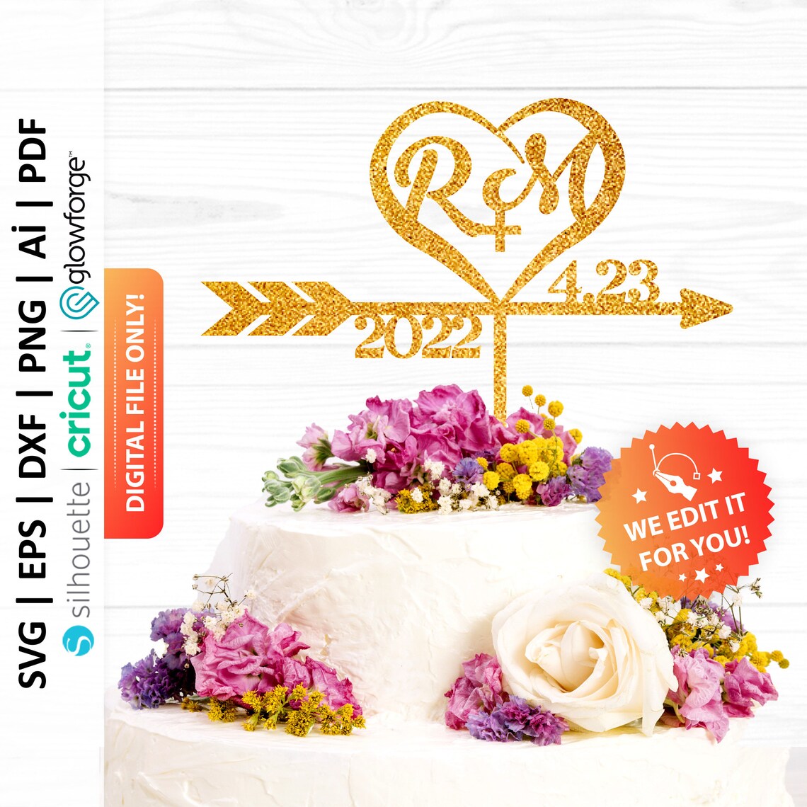 Personalized Wedding Cake Topper Svg Custom Wedding Cake - Etsy
