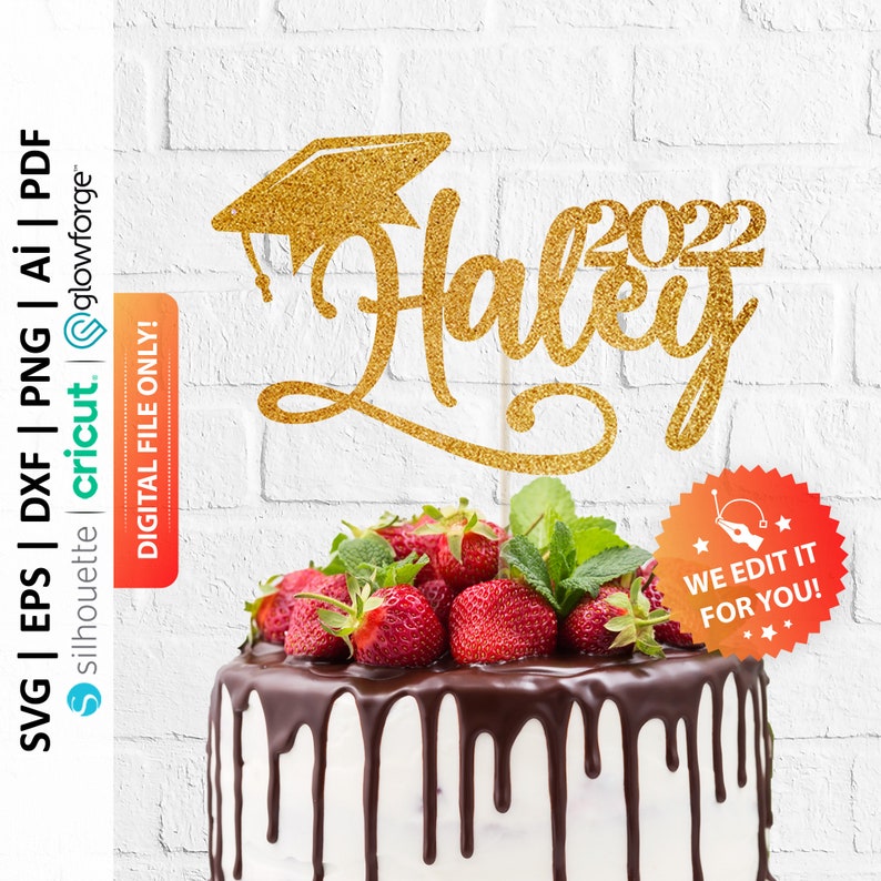 Personalized Graduation Cap Svg Grad 2022 Cake Topper Svg - Etsy