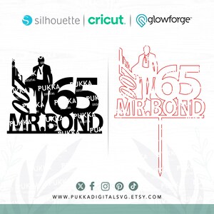 Custom 007 Cake Topper Svg, Personalized Name and Age Happy Birthday ...