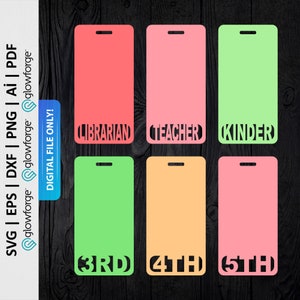 Vertical Badge Buddy Svg, Badge Tag Laser Cut File, Teacher Badge Svg ...