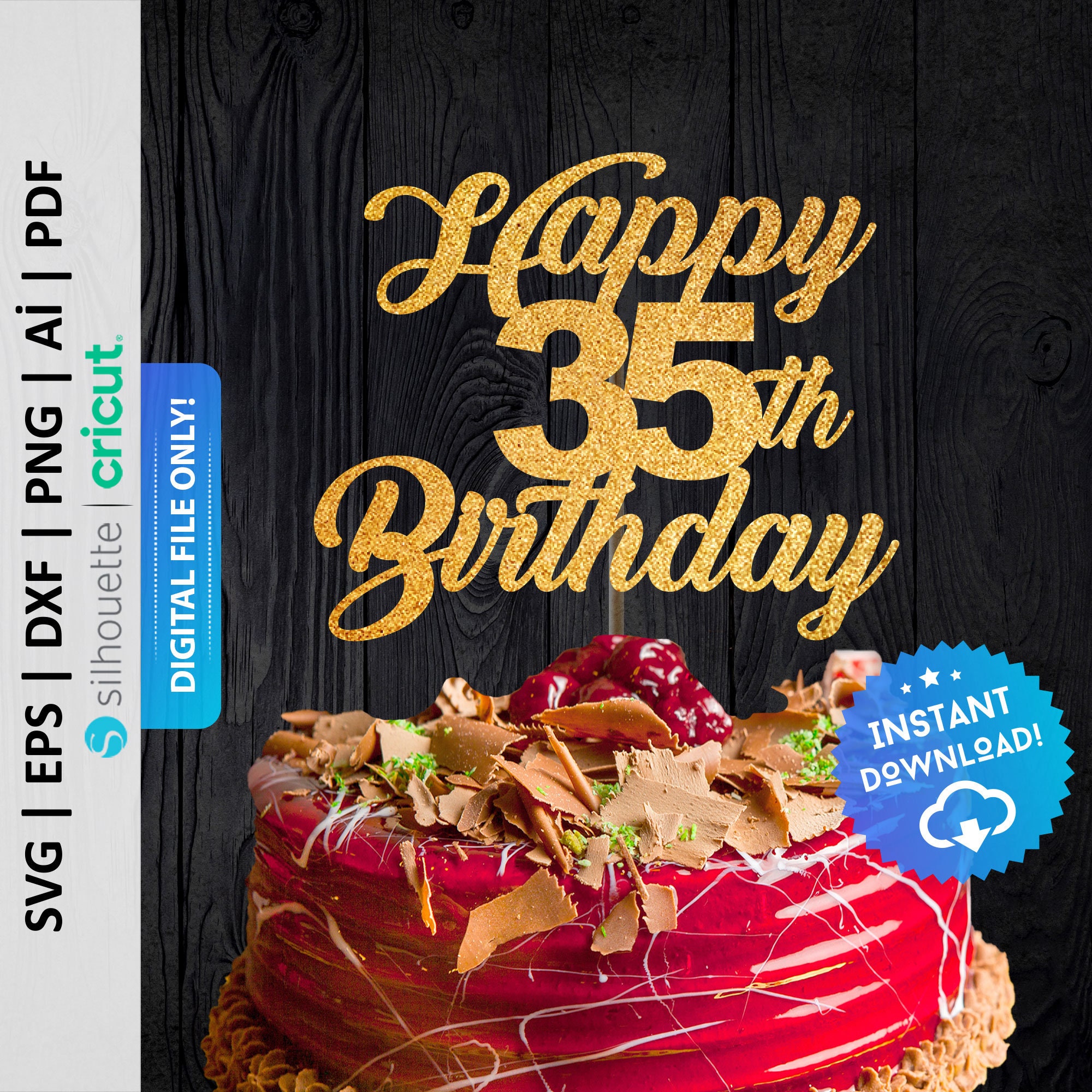 Happy 63rd Birthday Cake Topper Deep Sale