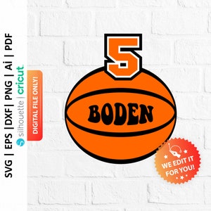 Basketball Cake Topper Svg, Basketball Monogram Svg, Basketball Name ...