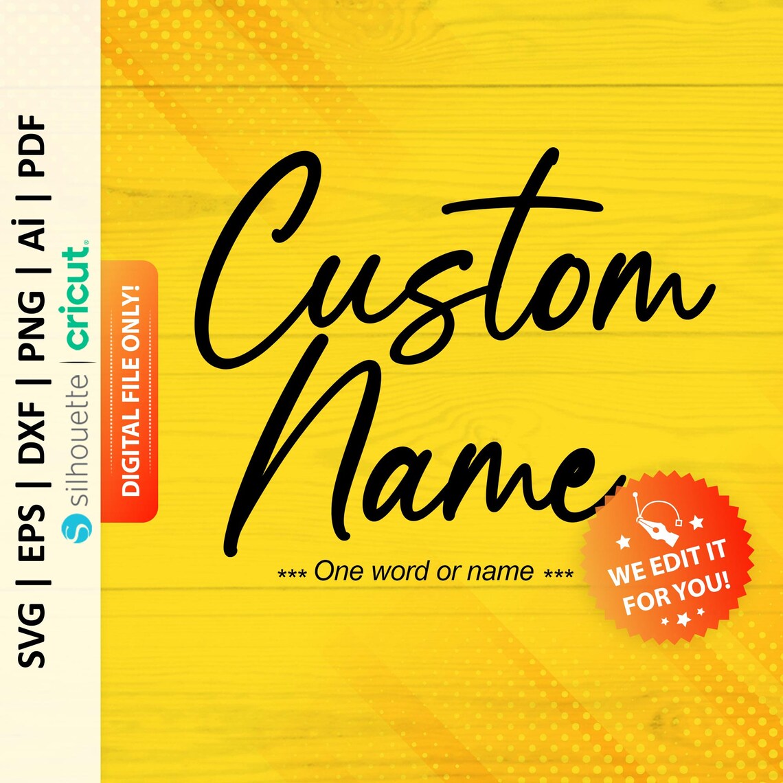 Custom Name Cut File, Custom Name Svg, Custom Name Calligraphy, Custom ...