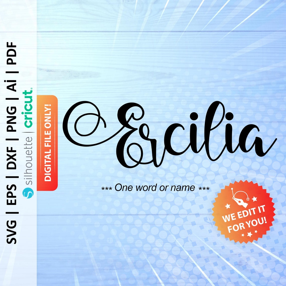 Custom Name Cut File Custom Name Svg Custom Name - Etsy
