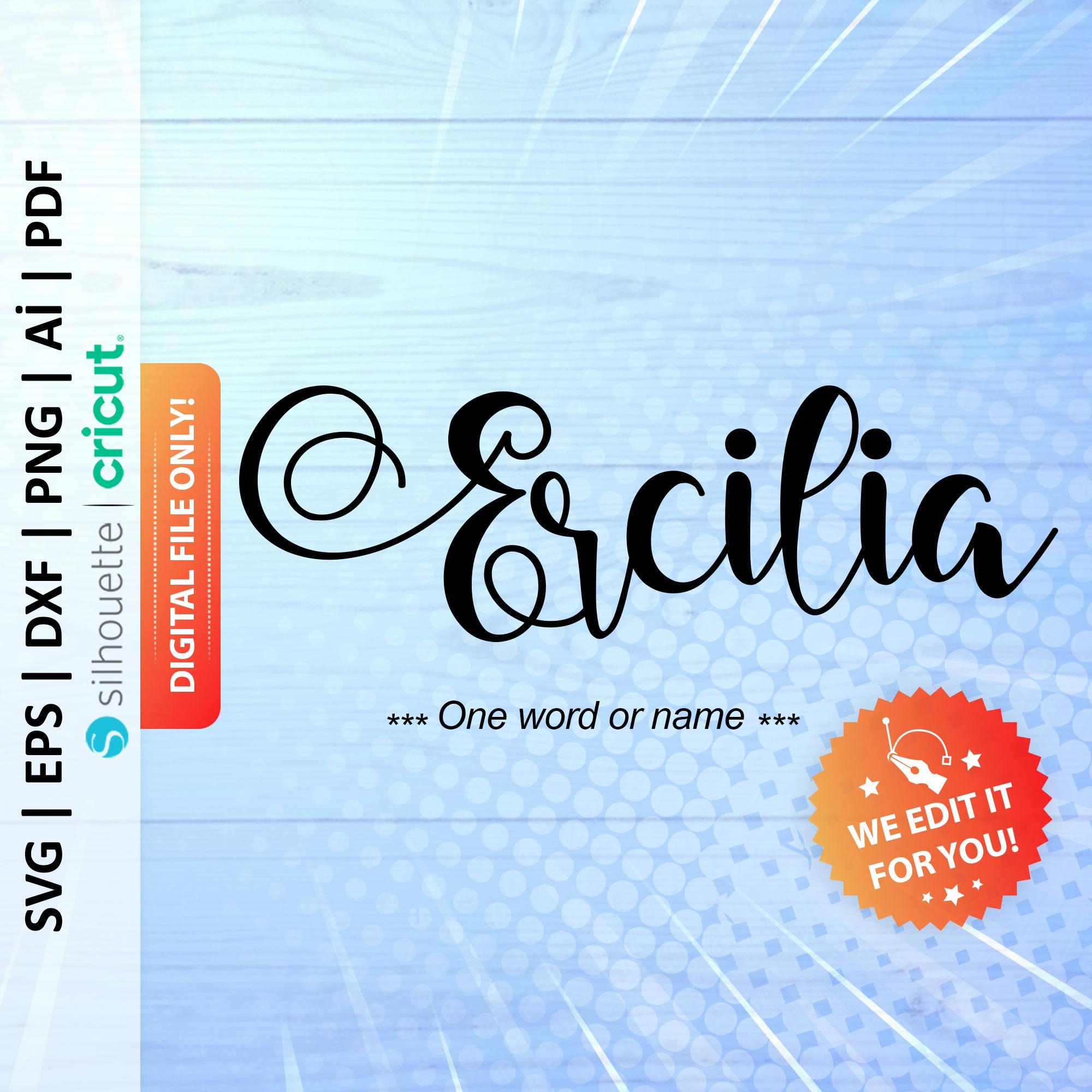 Custom Name Cut File Custom Name Svg Custom Name - Etsy