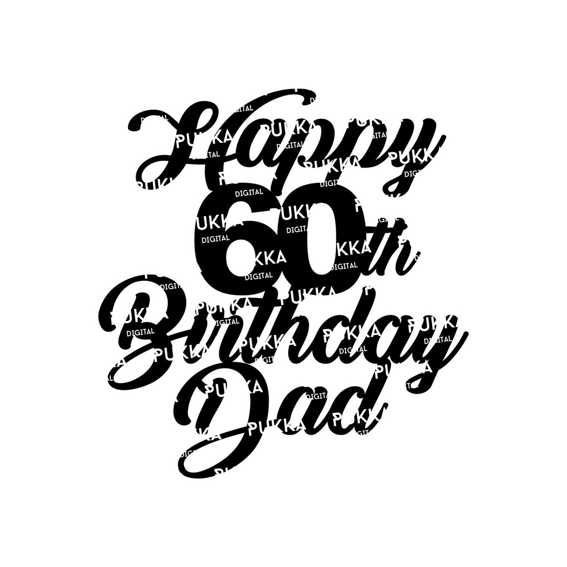 Happy 60th Birthday Dad Cake Topper Svg Birthday Cake Topper | Etsy