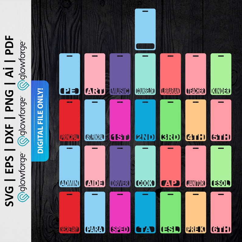 Vertical Badge Buddy Svg Badge Tag Laser Cut File Teacher - Etsy