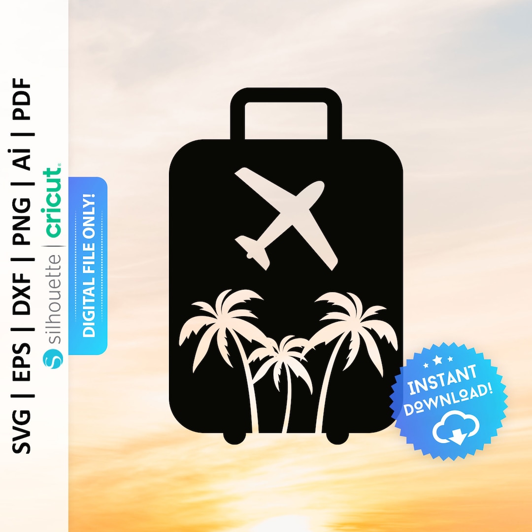 Travel Svg, Travel Bag Svg, Luggage Svg, Palm Tree Svg, Suitcase Svg ...