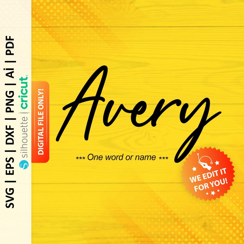 Custom Name Cut File, Custom Name Svg, Custom Name Calligraphy, Custom ...