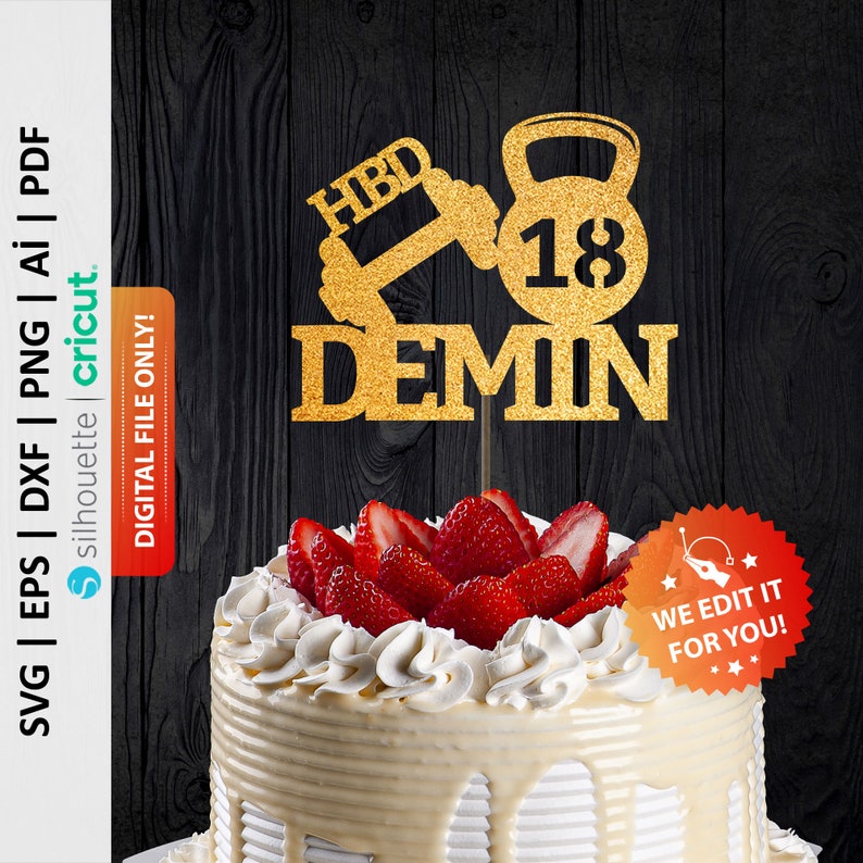 Gym Cake Topper Svg, Custom Trainer Cake Topper, Lifting Cake Topper ...