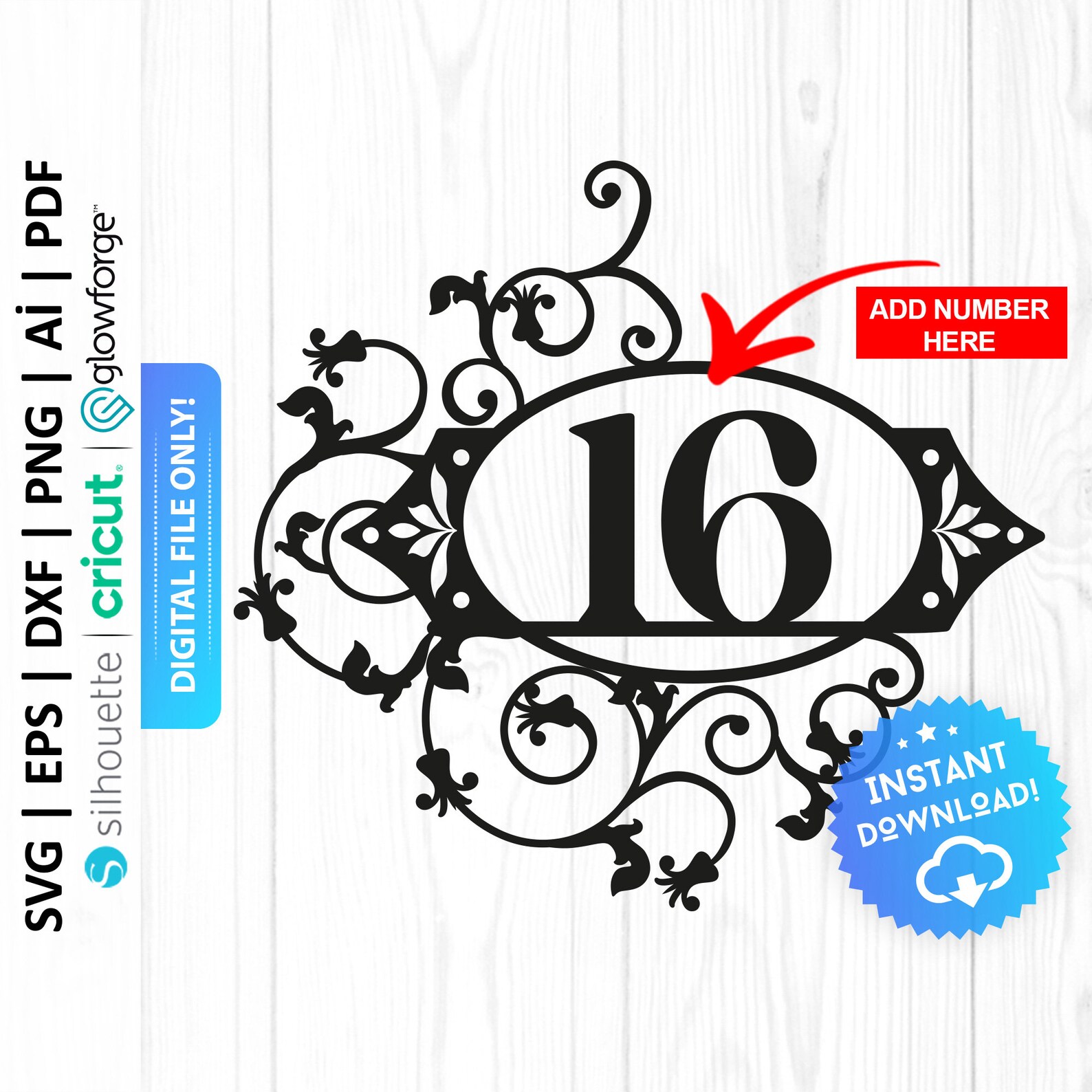 House Number Sign Svg Decorative Custom House Number Sign - Etsy