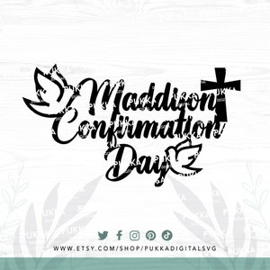 Custom Name Confirmation Day Cake Topper Svg, Confirmation Topper ...