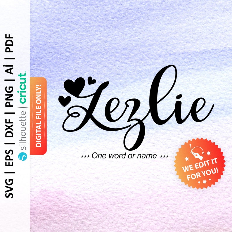 Custom Name Svg Custom Word Svg Custom Name Cut File Custom - Etsy