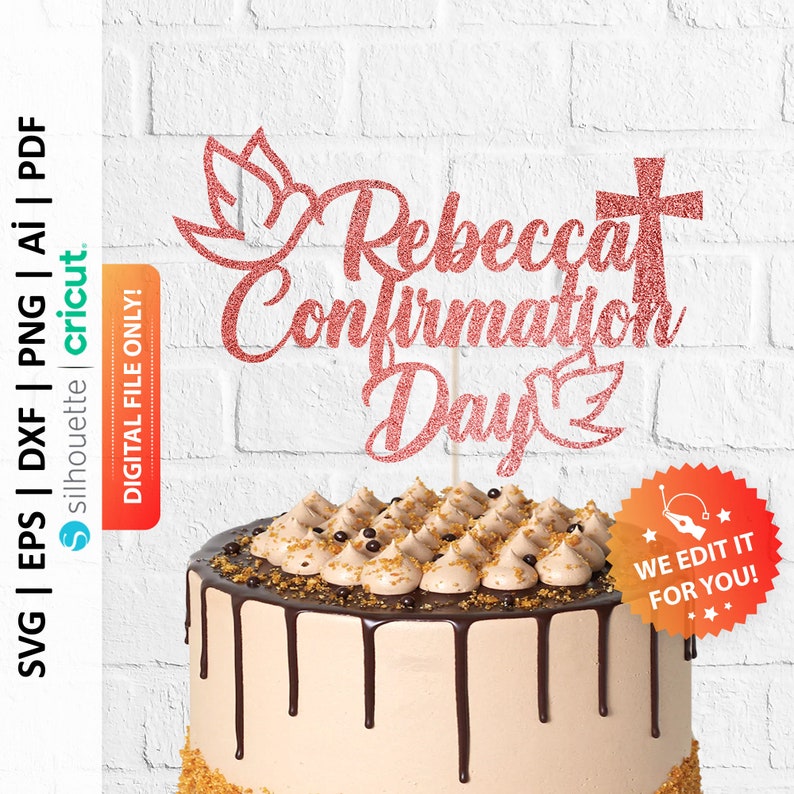 Custom Name Confirmation Day Cake Topper Svg Confirmation - Etsy