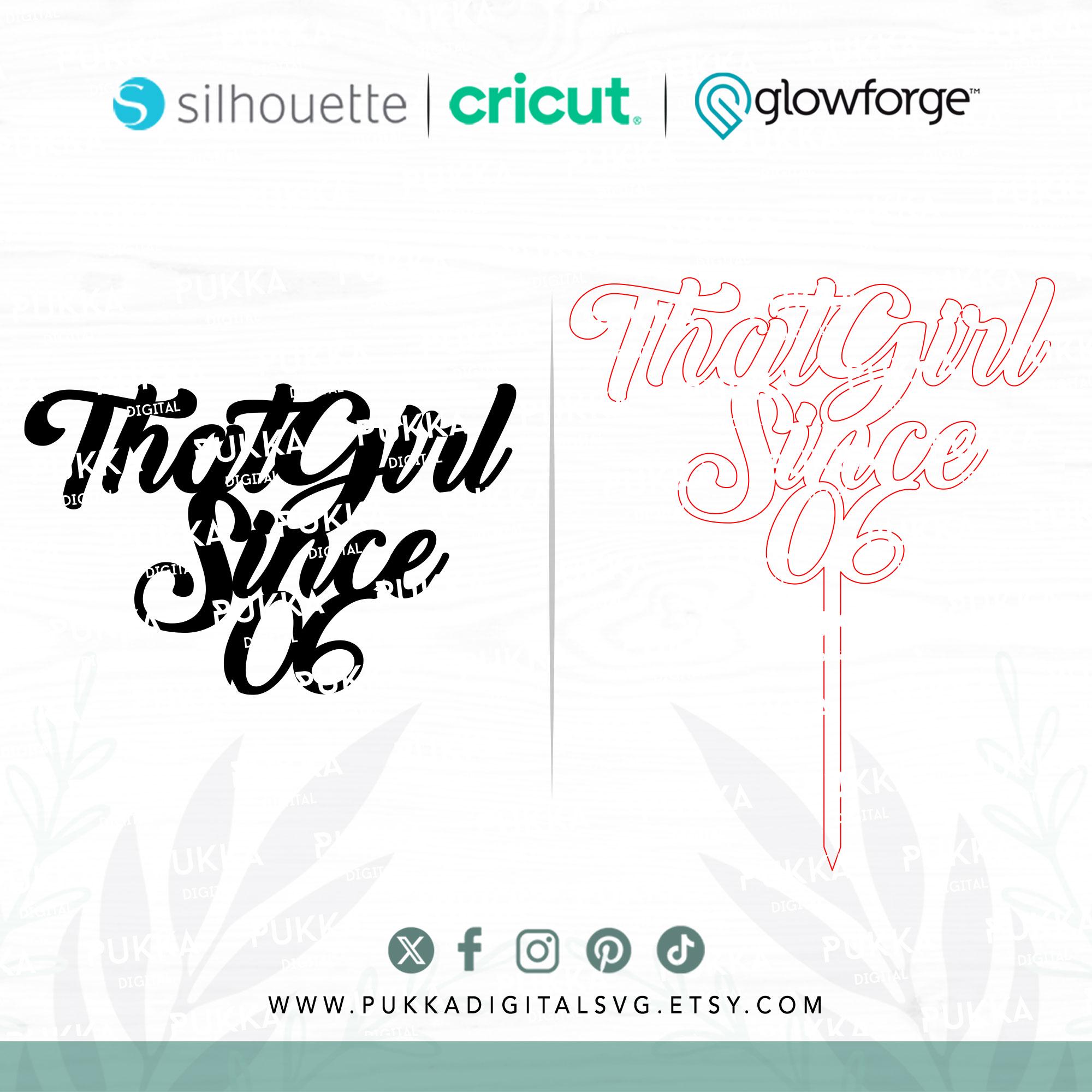 That Girl Since 06 Cake Topper Svg, Heart Cake Charm, Script Cake Charm ...