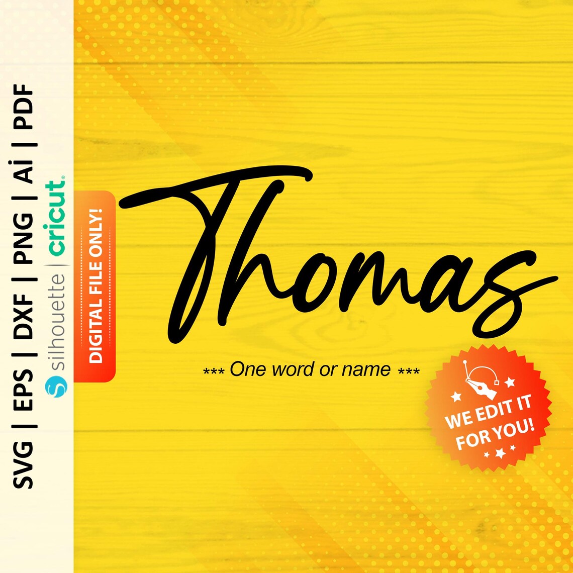 Custom Name Cut File Custom Name Svg Custom Name | Etsy
