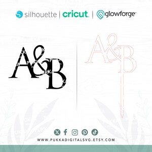 Personalized Monogram Cake Topper Svg, Custom Initial Cake Topper Svg ...